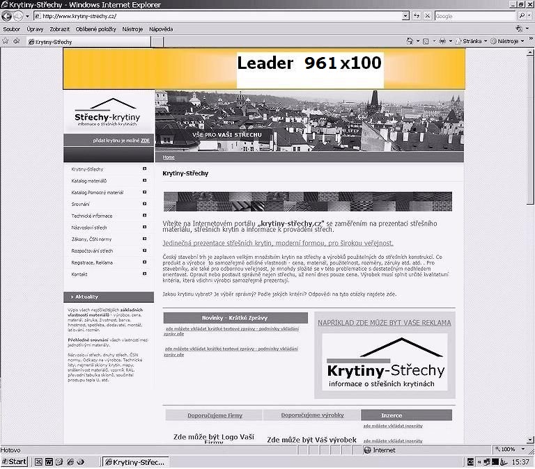 Bannerová reklama | Krytiny-střechy.cz